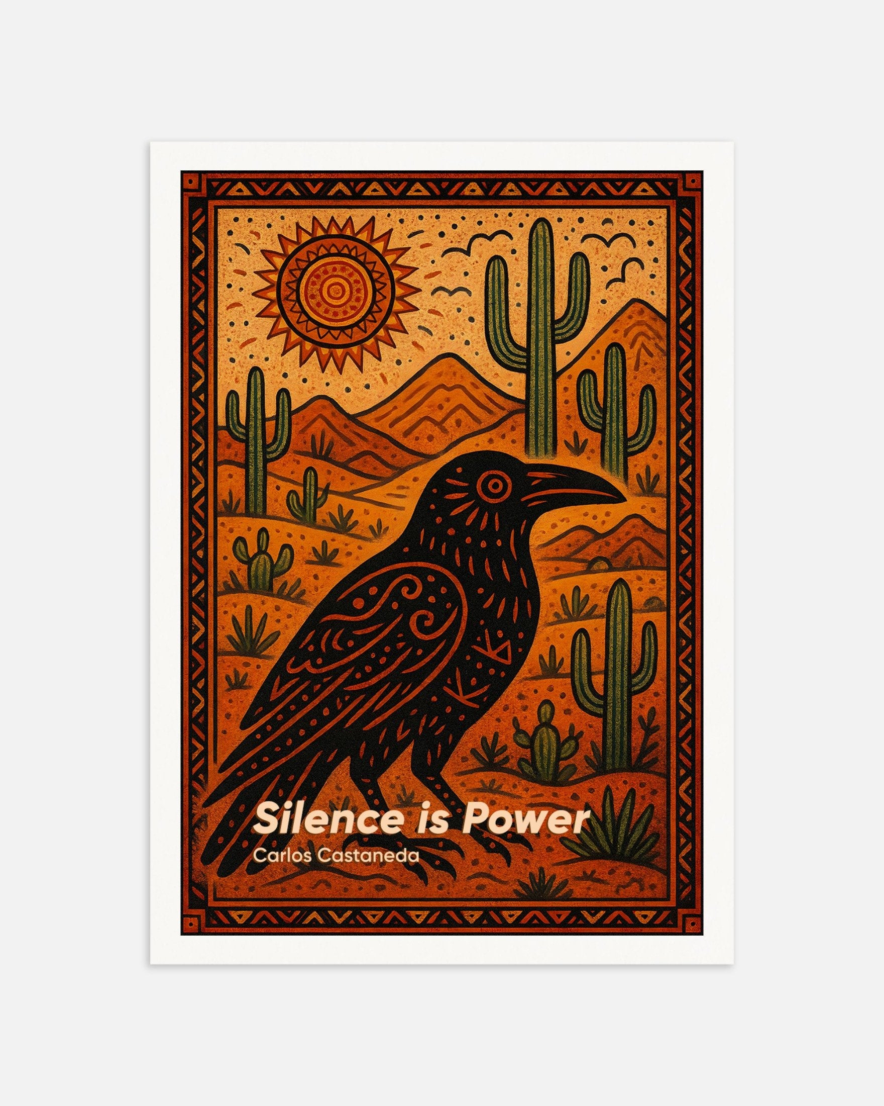 Póster con cita de Carlos Castaneda "El poder del silencio ...